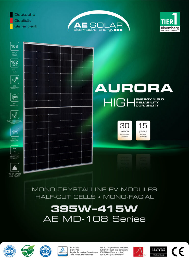 AE415MD 108 - 415W Aurora Solar Panel | High Efficiency