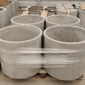 Concrete trash can FB010 KARLA M with pebble finish | Factory Sale